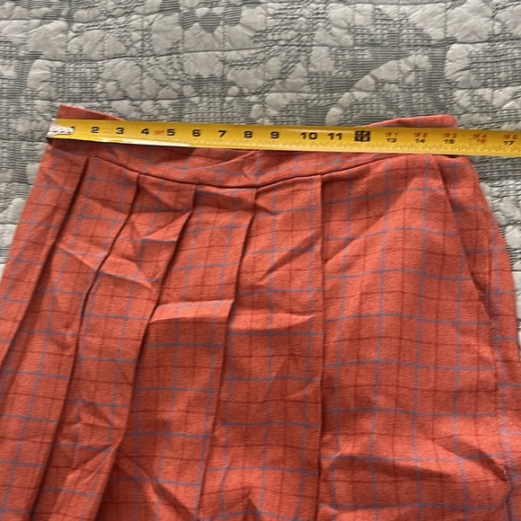 Umgee | Pants & Jumpsuits | Umgee Womens Orange High Rise Plaid Pleated ...